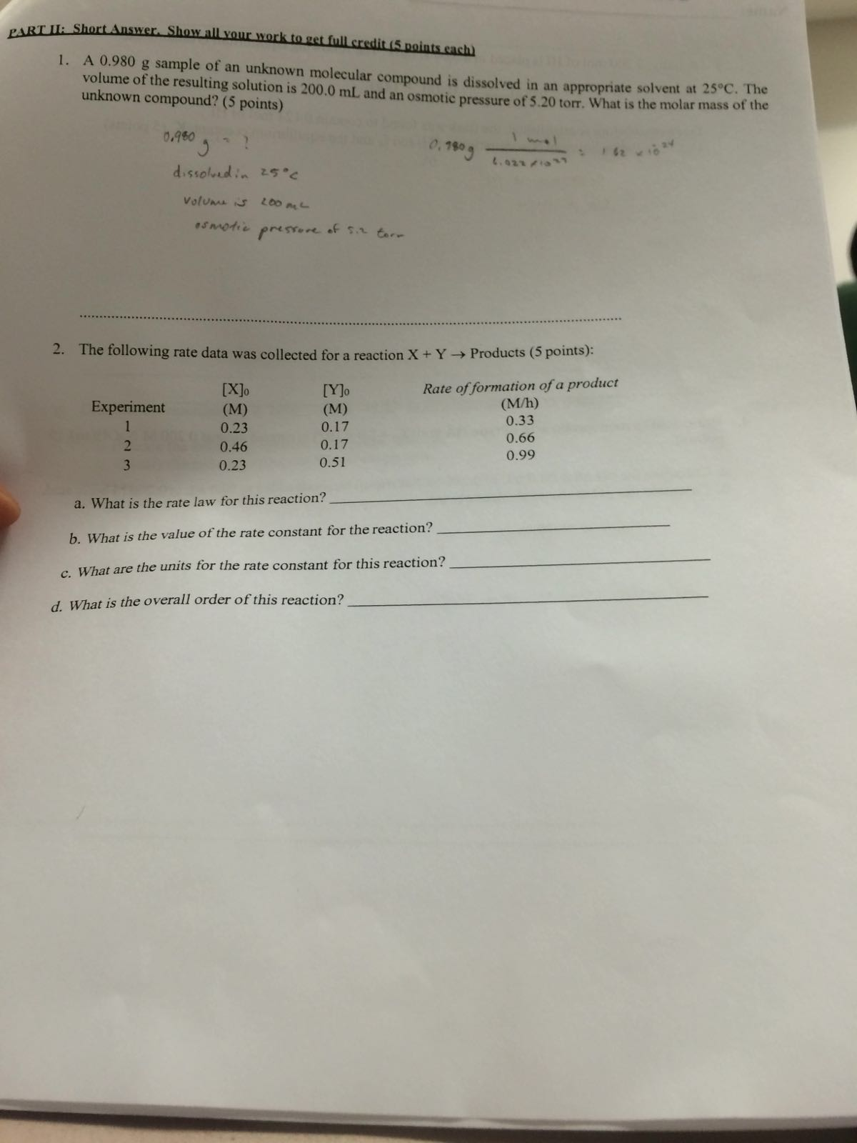Solved A 0.980 g sample of an unknown molecular compound is | Chegg.com