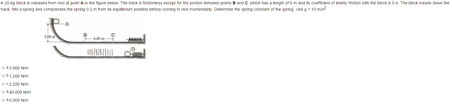 Solved A 20-kg block is released from rest at point A in the | Chegg.com