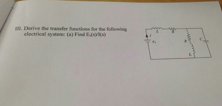 Solved Derive the transfer functions for the following | Chegg.com