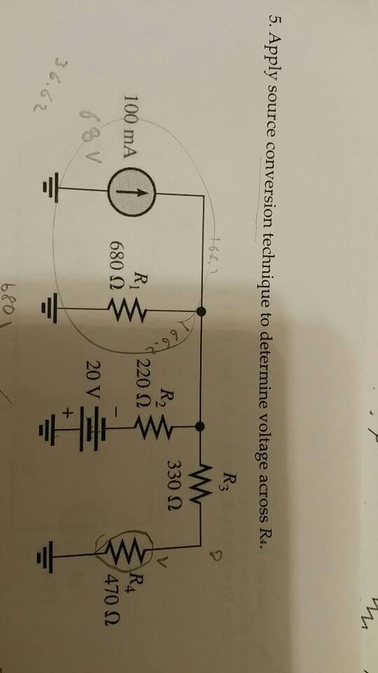 Solved 5. Apply source conversion technique to determine | Chegg.com