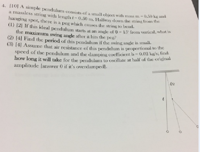 Solved A Simple Pendulum Consists Of A Small Object With