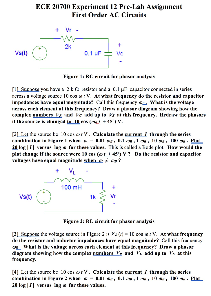 Solved ECE 20700 Experiment 12 Pre-Lab Assignment First | Chegg.com
