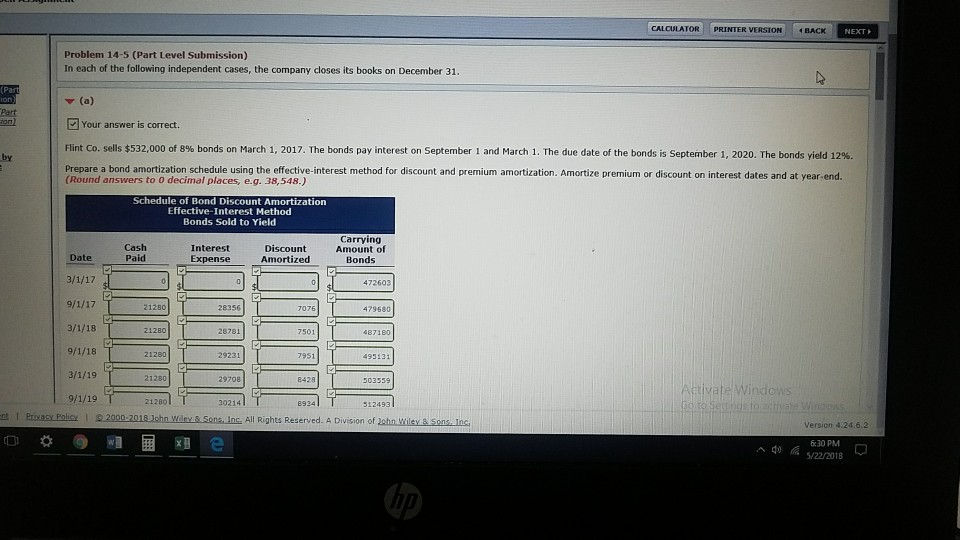 Solved | CALCULATOR | PRINTER VERSION . BACK NEXT Difference | Chegg.com