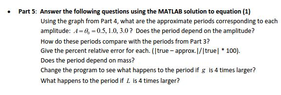 Solved MatLAB Questions Problems Part 1: Solve the linear | Chegg.com
