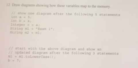 Solved 12. Draw diagrams showing how these variables map to | Chegg.com