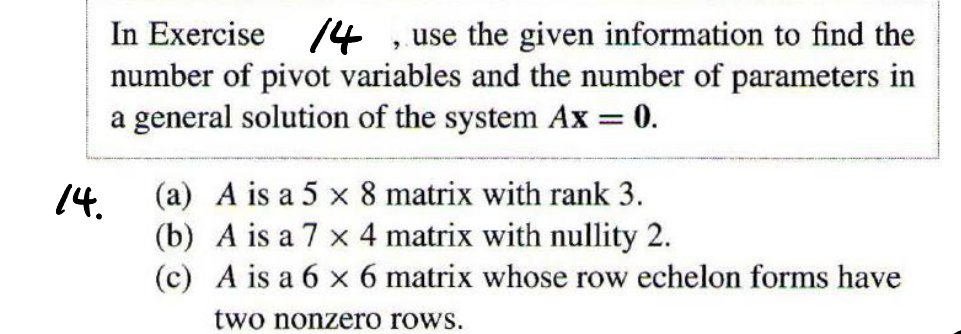 Solved Xercise number of pivot variables and the number of | Chegg.com