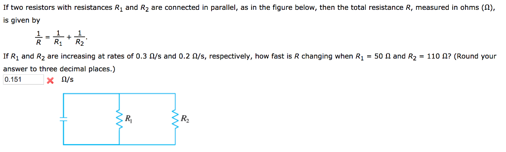 Solved If two resistors with resistances R1 and R2 are | Chegg.com