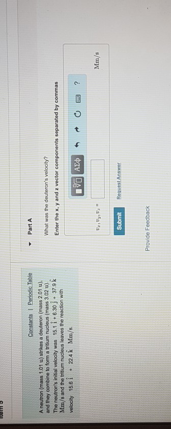Solved Constants | Periodic Table Part A A neutron (mass | Chegg.com