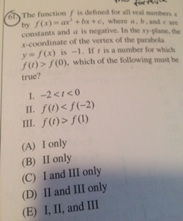 Solved The function f is defined for all real numbers x by | Chegg.com