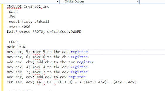 Solved INCLUDE Irvine32.inc. data 386 model flat, stdcall | Chegg.com