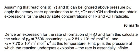 Solved The reaction between hydrogen and oxygen is | Chegg.com