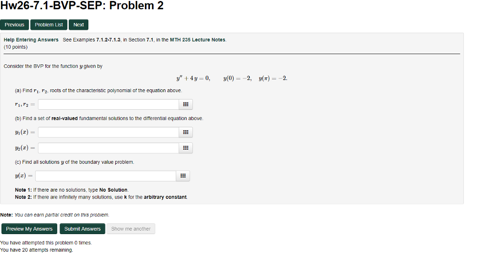 Solved Hw26-7.1-BVP-SEP: Problem 2 Problem List Next Help | Chegg.com