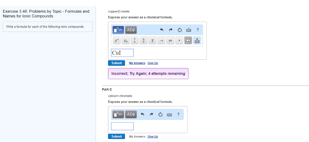 Solved Exercise 3.46: Problems by Topic Formulas and Names | Chegg.com