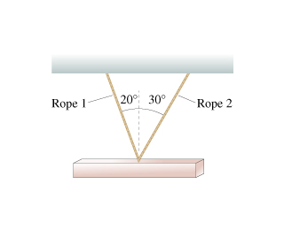 Solved what is the tension on rope 1 and rope 2 according to | Chegg.com