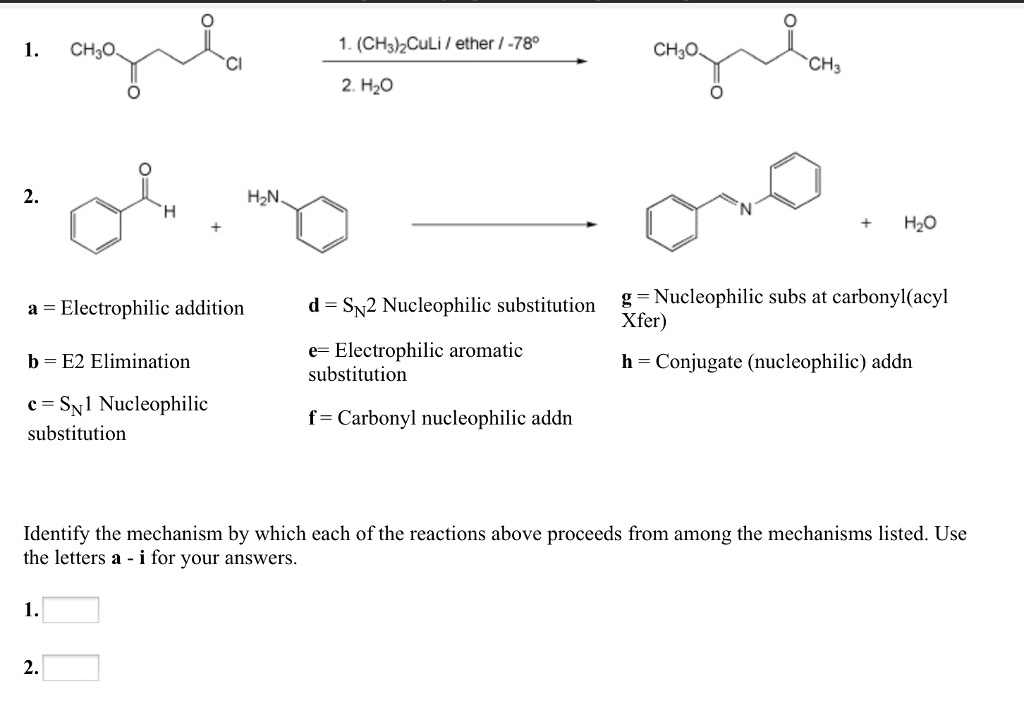 Solved A = Electrophilic addition b = E2 Elimination c = | Chegg.com