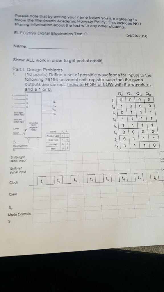 Solved Part Multiple choice (Circle one answer for each | Chegg.com