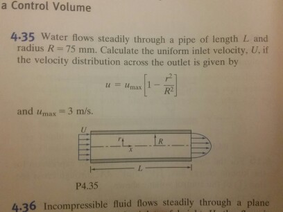 Solved a Control Volume 4-35 Water flows steadily through a | Chegg.com