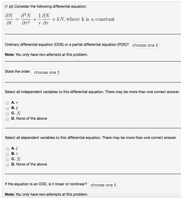 Solved Consider the following differential equation: | Chegg.com