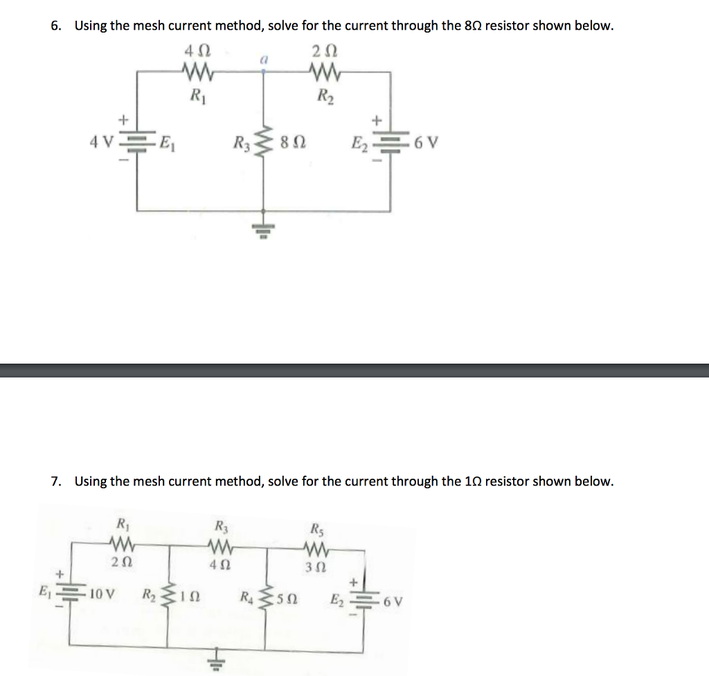 Solved 6, using the mesh current method, solve for the | Chegg.com
