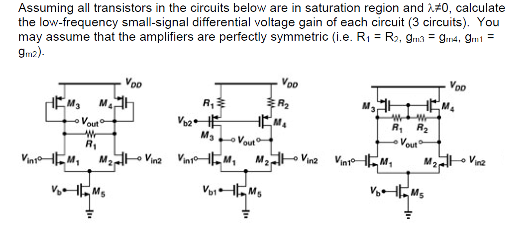 Solved Assuming all transistors in the circuits below are in | Chegg.com