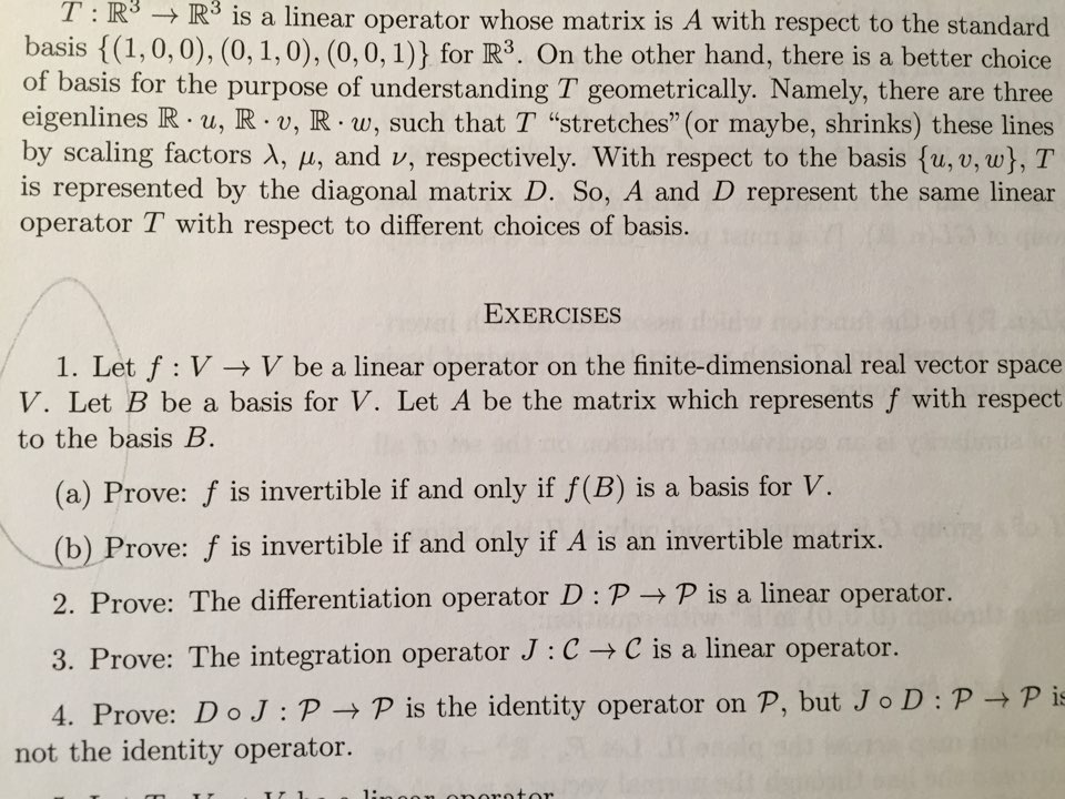 Solved R3 R3 T : → is a linear operator whose matrix is A | Chegg.com