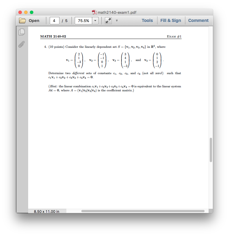 Solved Consider the linearly dependent set S = {V_1, V_2, | Chegg.com