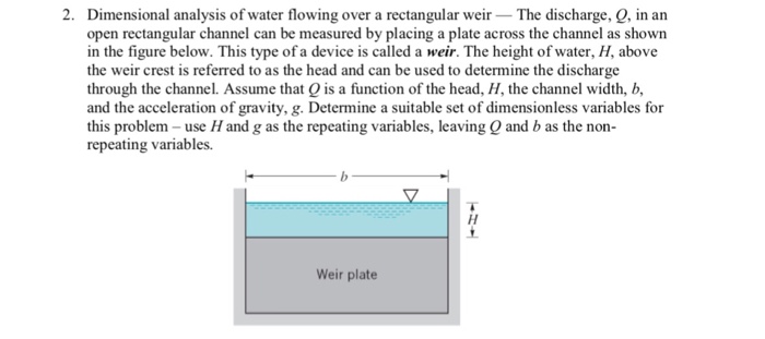 Solved Dimensional analysis of water flowing over a | Chegg.com