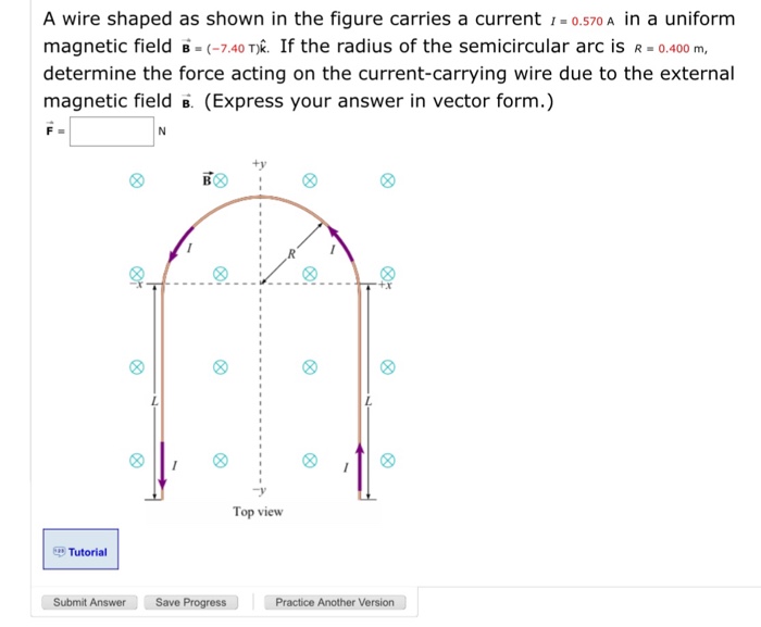 Solved A wire shaped as shown in the figure carries a | Chegg.com