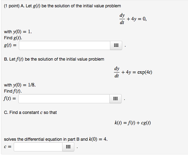 Solved Let g(t) be the solution of the initial value problem | Chegg.com