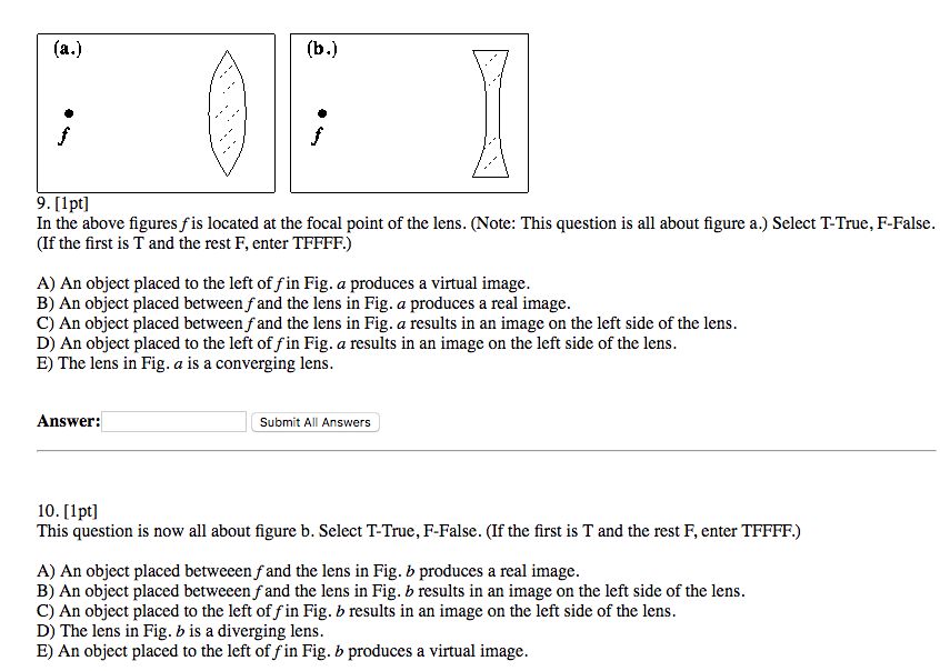 Solved 9.[lpt] In the above figures fis located at the focal | Chegg.com