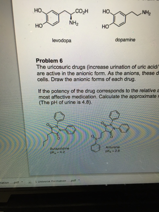 Solved The uricosuric drugs (increase urination of uric | Chegg.com