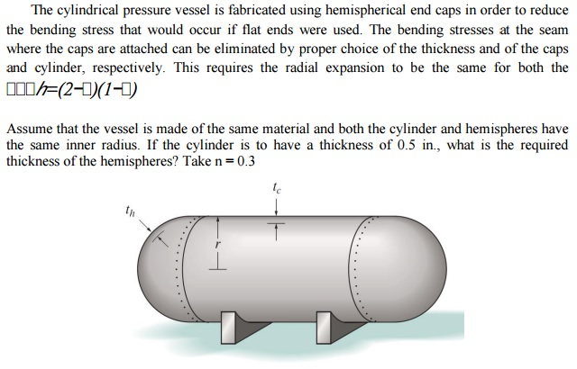 Solved The cylindrical pressure vessel is fabricated | Chegg.com