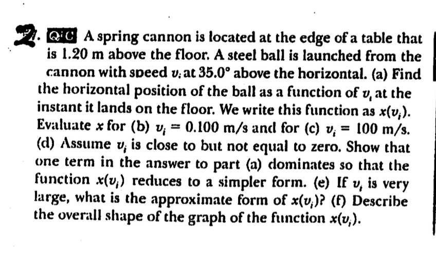 Solved A spring cannon is located at the edge of a table | Chegg.com