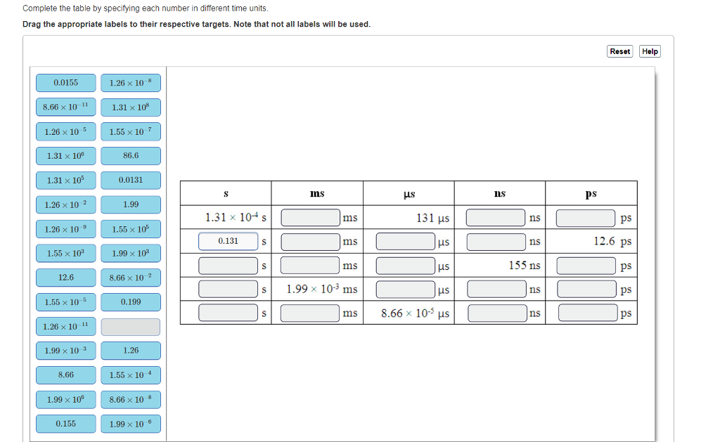 Solved Complete the table by specifying each number in | Chegg.com