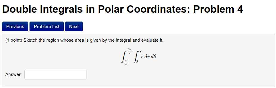 Solved Double Integrals in Polar Coordinates: Problem 4 | Chegg.com