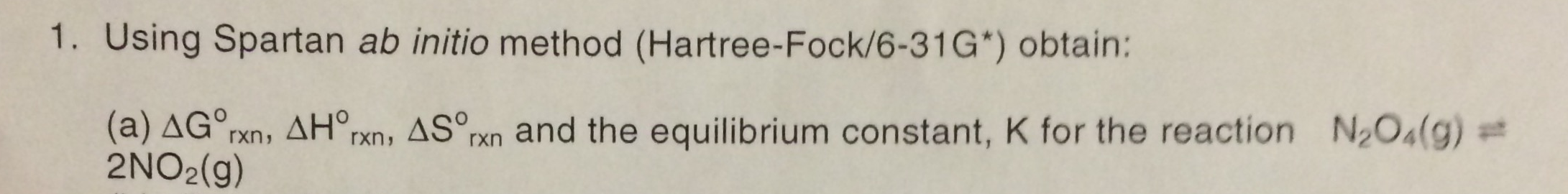 1. Using Spartan ab initio method | Chegg.com