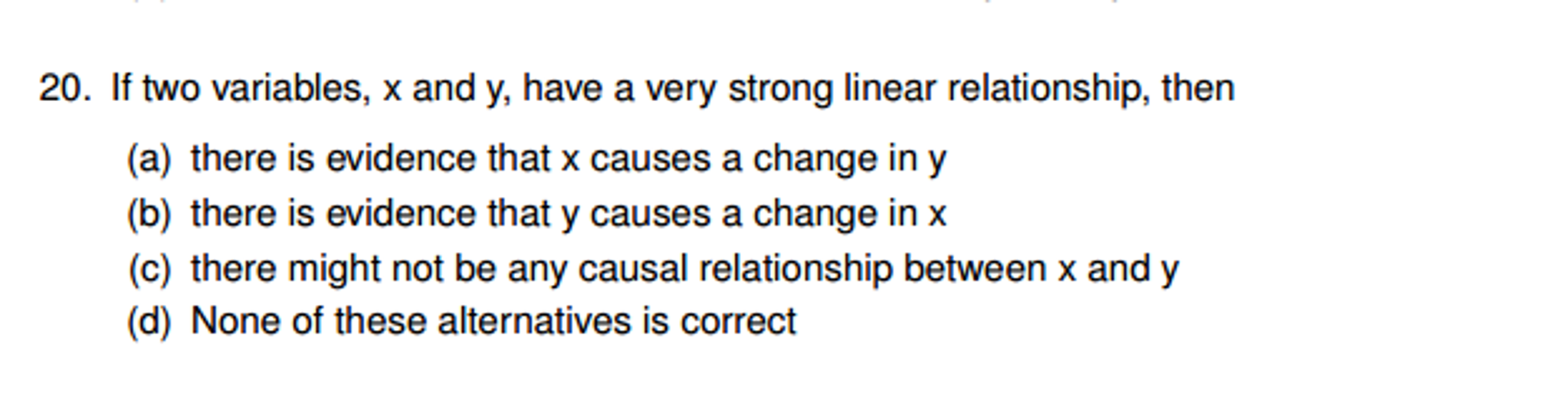 Solved If two variables, x and y, have a very strong linear | Chegg.com