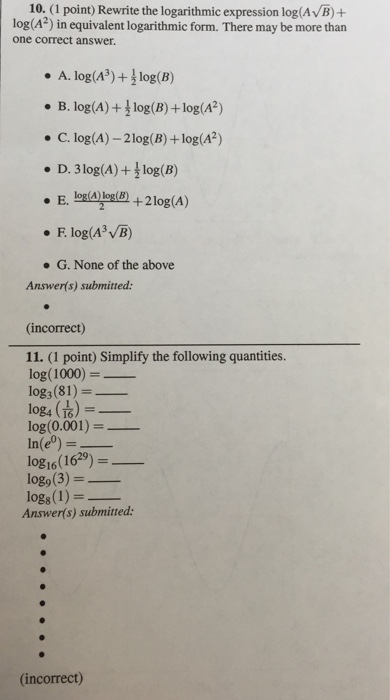 Solved Rewrite the logarithmic expression log(A squareroot | Chegg.com