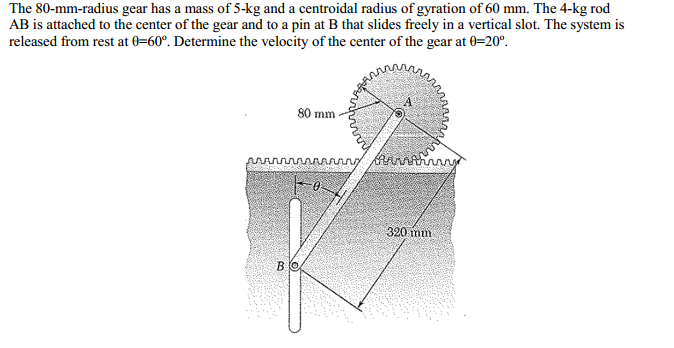 The 80-mm-radius gear has a mass of 5-kg and a | Chegg.com