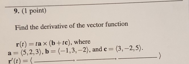Solved Find the derivative of the vector function r(t) = ta | Chegg.com