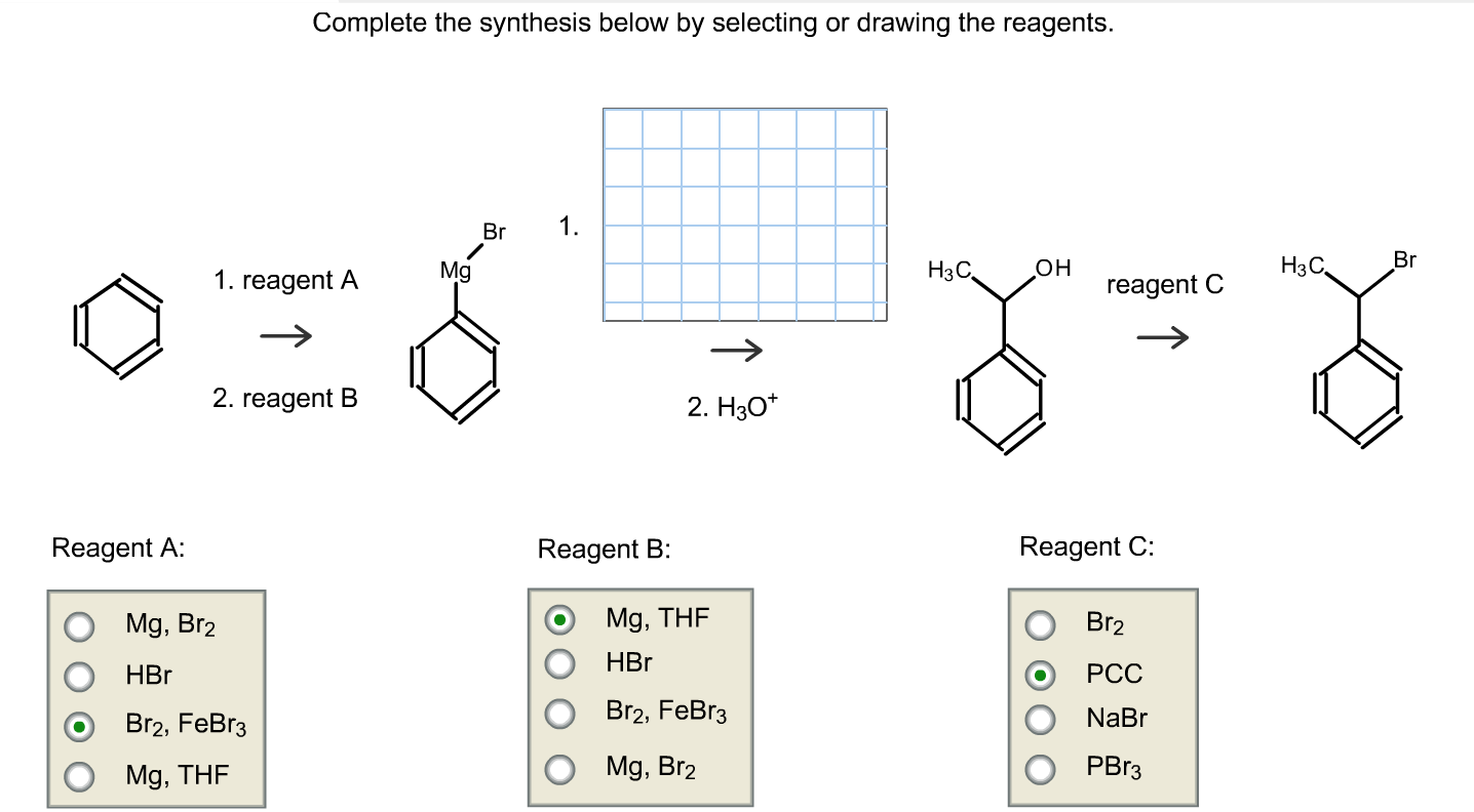 Solved Complete the synthesis below by selecting or drawing | Chegg.com