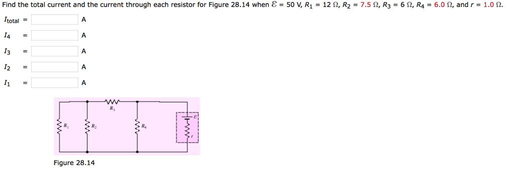 Solved Find the total current and the current through each | Chegg.com