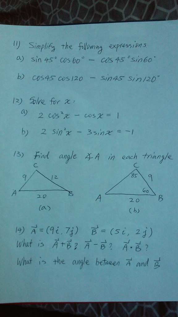 Solved 1) Simplify the following expressions a) Sin 45° cos | Chegg.com