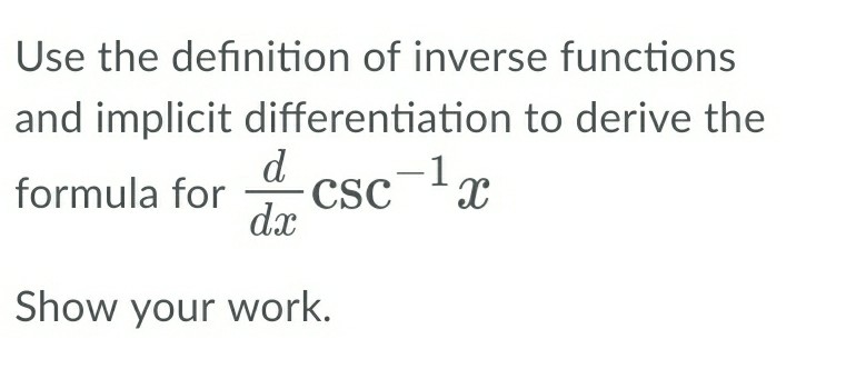 Solved Use the definition of inverse functions and implicit | Chegg.com