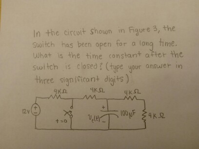 Solved In the circuit shown in Figure 3, the switch has been | Chegg.com