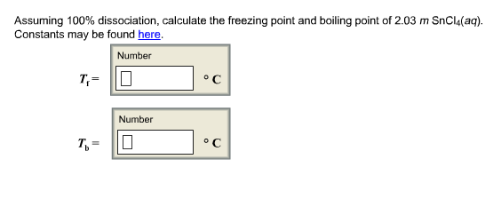 Solved Assuming 100% dissociation, calculate the freezing | Chegg.com