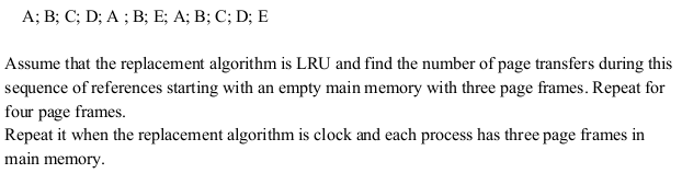 Solved ? A process references five pages, A, B, C, D, and E, | Chegg.com