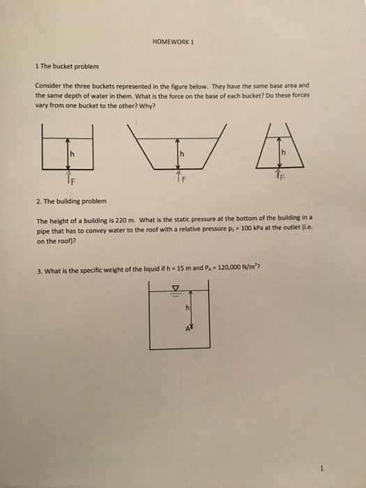Solved HOMEWORK 1 1 The bucket problem Consider the three | Chegg.com