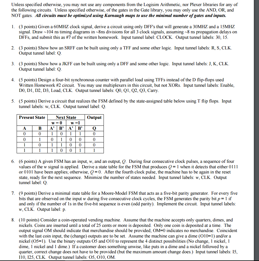 Solved Unless specified otherwise, you may not use any | Chegg.com