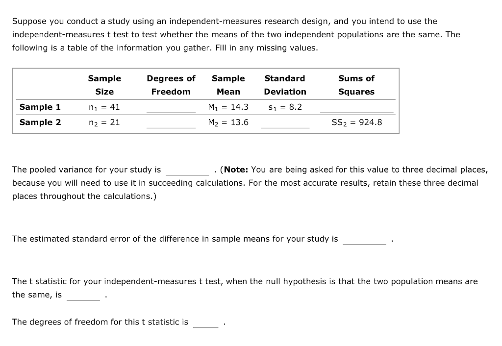Solved Aa 4 Differentiating Pooled Variance And The